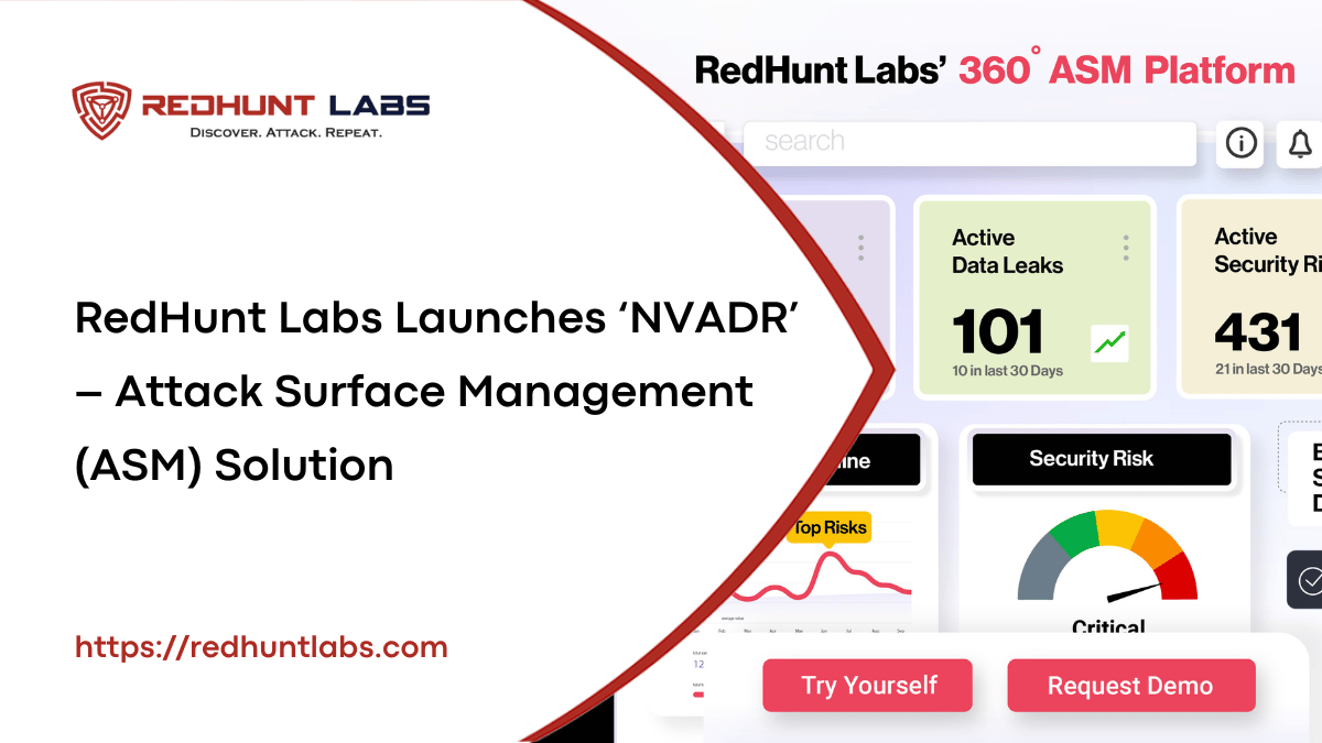 RedHunt Labs Launches 'NVADR' - Attack Surface Management (ASM) Solution - RedHunt Labs